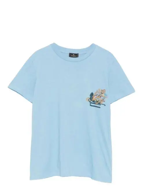 Etro Paisley Printed Crewneck T-shirt - Blue
