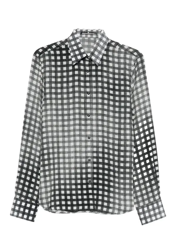 Ermanno Scervino Checkered Long Sleeve Shirt - Gray