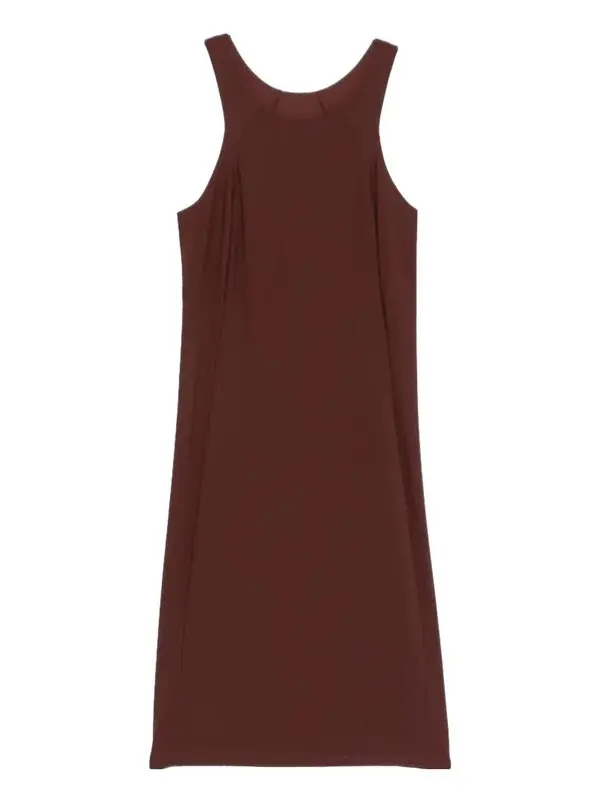 Patrizia Pepe Sleeveless Racerback Mini Dress - Wood Brown