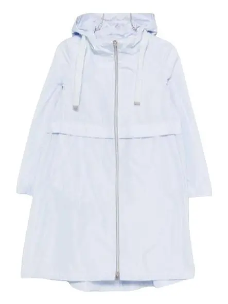 Herno Hooded Zip Parka Coat - Blue