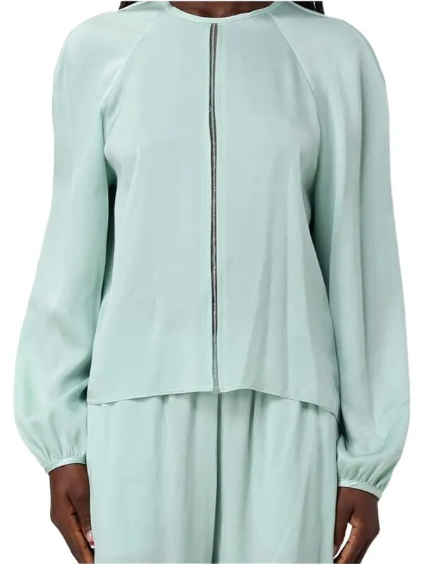 Fabiana Filippi Gathered Blouse With Long Sleeves - Green