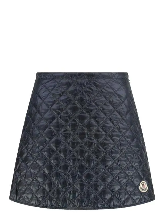 Moncler Quilted Logo Skirt - Black