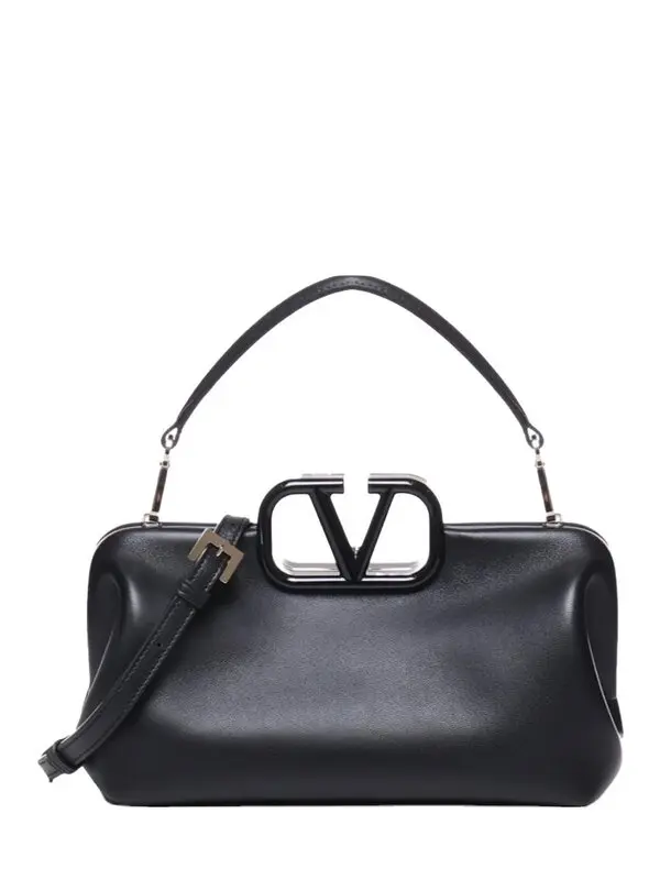 Valentino Garavani Vlogo Signature Leather Clutch - Black