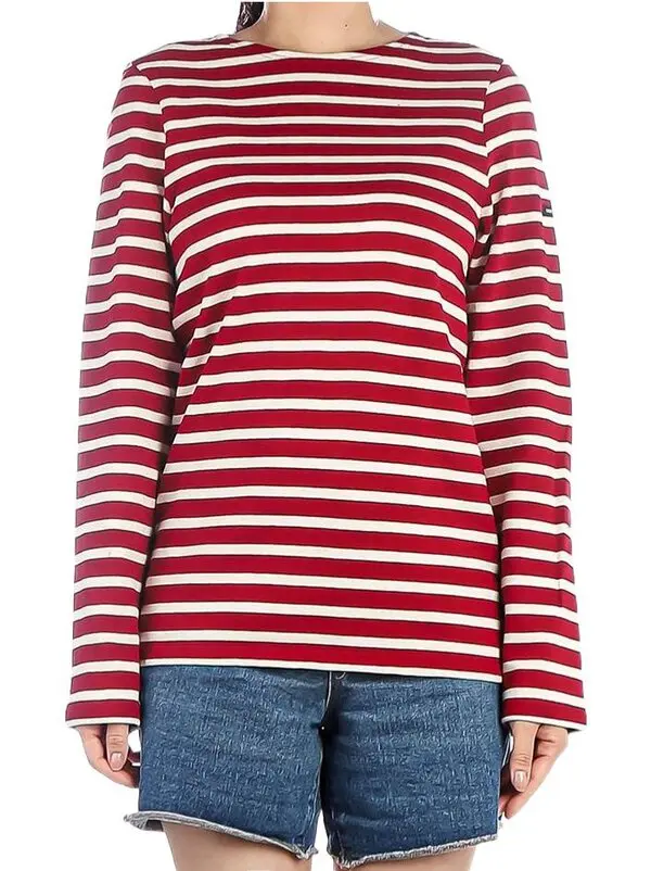 Saint James Long Sleeve Striped T-shirt - Red