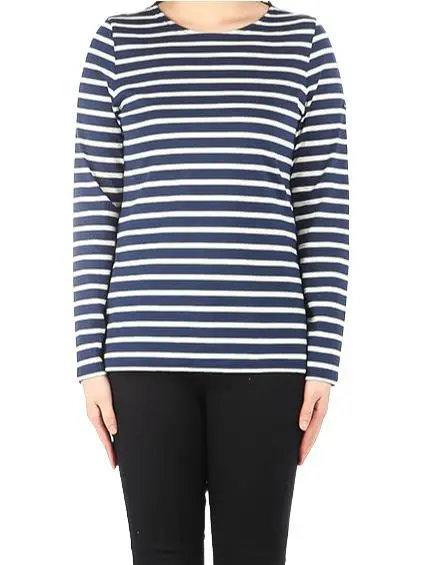 Saint James Striped Long Sleeve Crewneck T-shirt - Blue