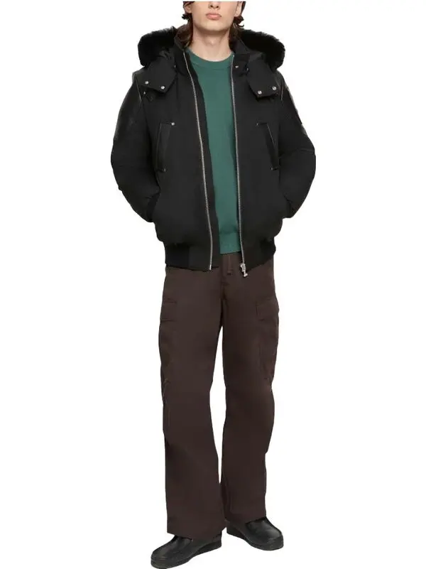 Moose Knuckles Park Vista Detachable-hood Bomber Jacket - Black