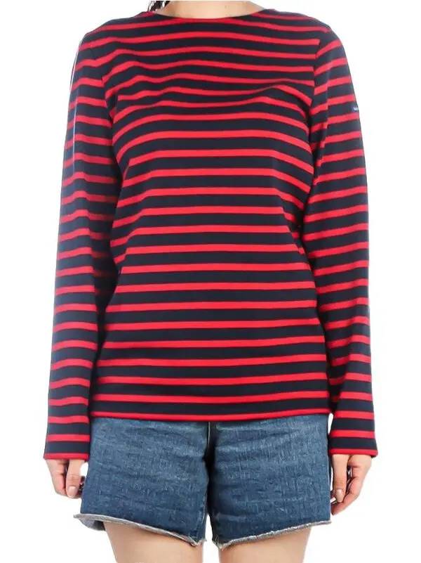 Saint James Long Sleeve Striped T-shirt - Red