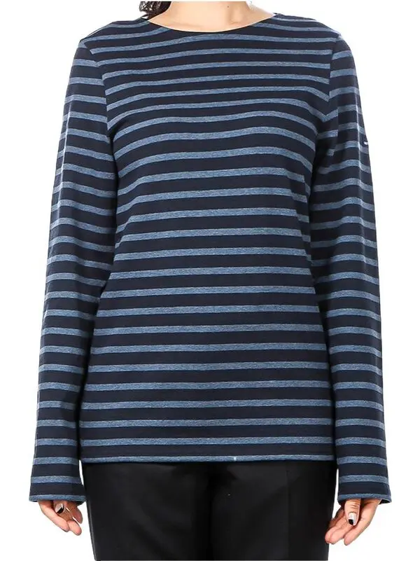 Saint James Striped Long Sleeve T-shirt - Black
