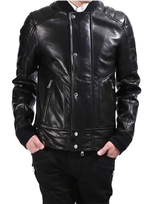 Balmain Leather Jacket - Black