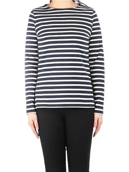 Saint James Striped Long Sleeve T-shirt - Black