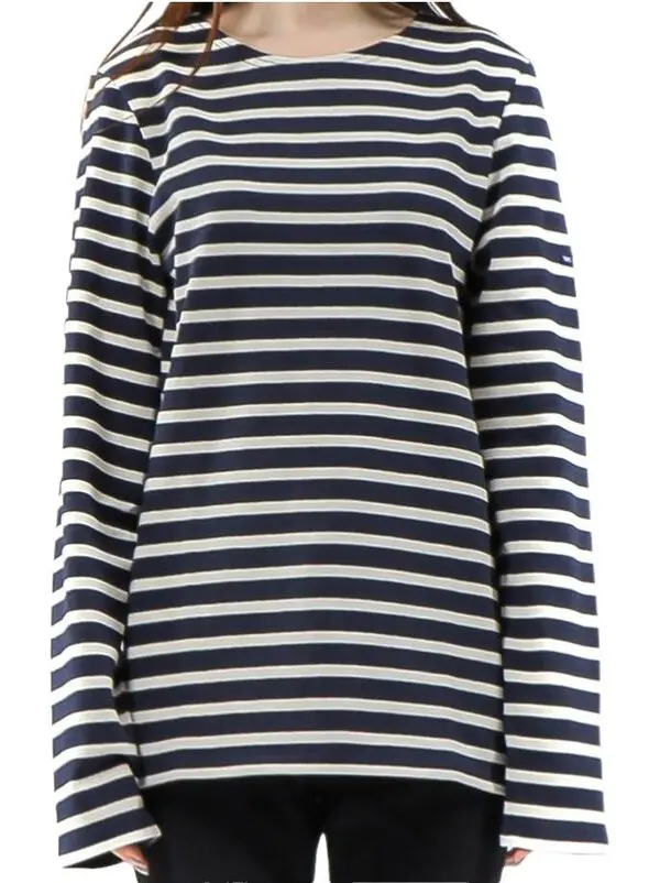 Saint James Striped Long Sleeve Crewneck T-shirt - Black