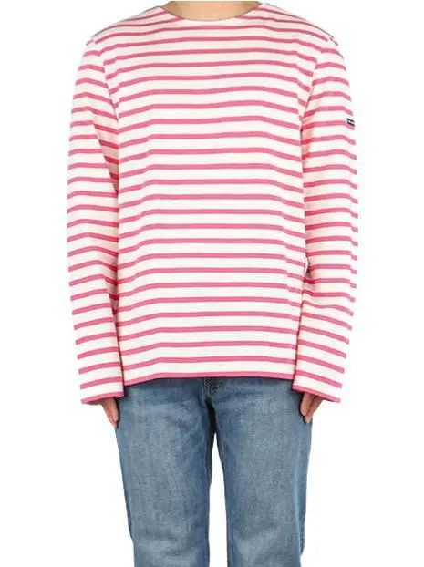 Saint James Striped Long Sleeve Crewneck T-shirt - Pink