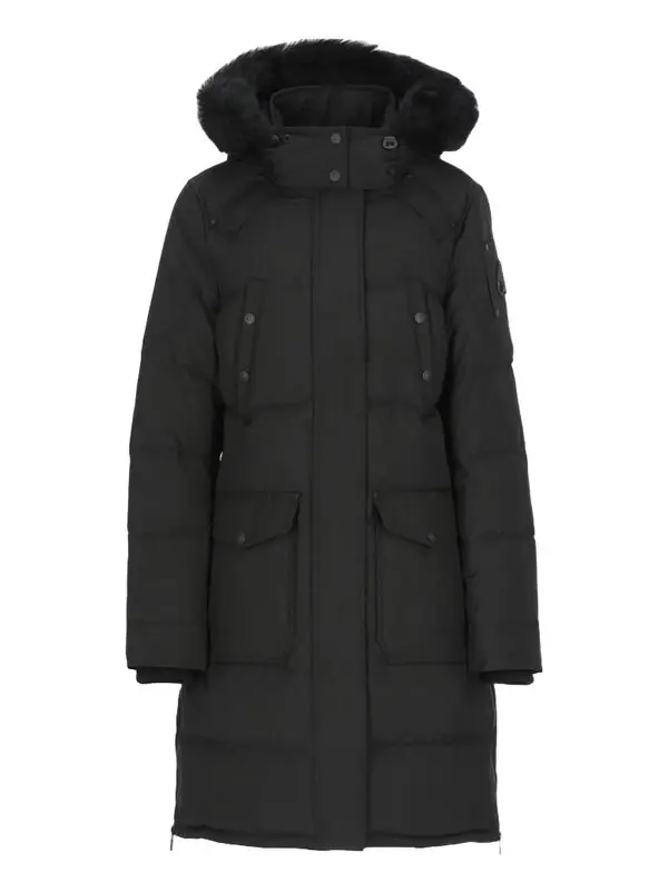 Moose Knuckles Padded Down Jacket With Detachable Hood - Black