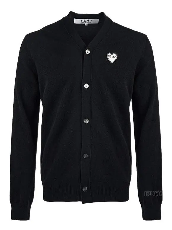 Comme Des Garçons Long-sleeved Knitted Cardigan - Black