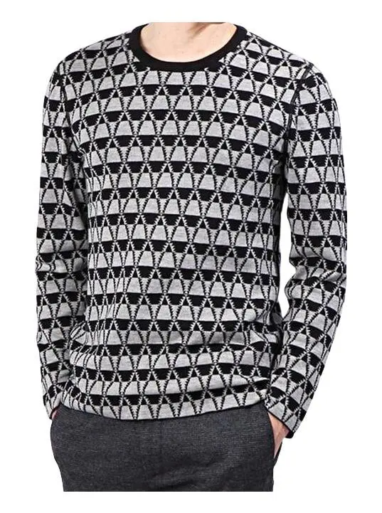 LANVIN Jacquard Crewneck Sweater - Black