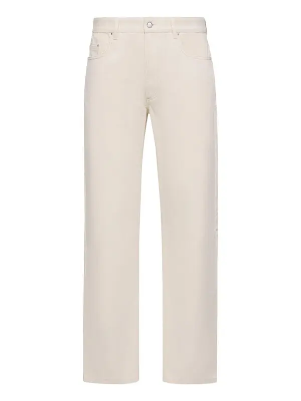 Moncler Logo Patch Jeans - Ivory White