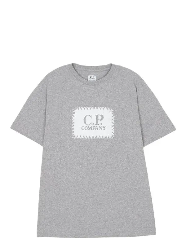 C.P. COMPANY Short Sleeve T-shirt With Logo Print - Gray