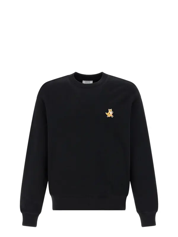 Maison Kitsuné Long Sleeve Crewneck Sweatshirt - Black