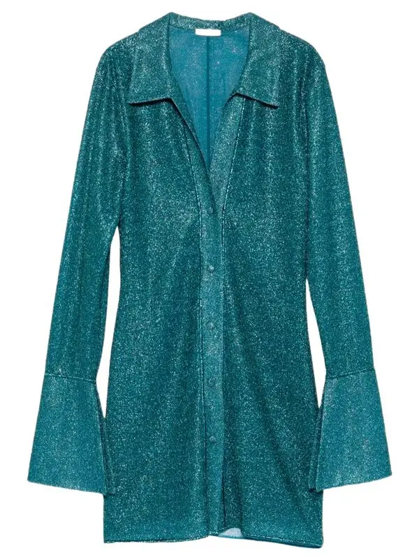 Oseree Long Sleeve Mini Dress - Peacock