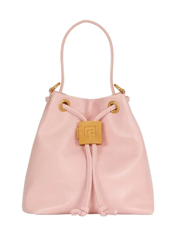 Balmain Smooth Leather Pulse Bucket Bag - Pink