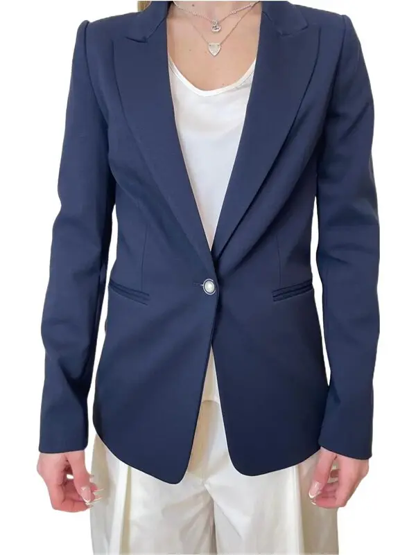 TWINSET Logo Single-breasted Blazer - Blue