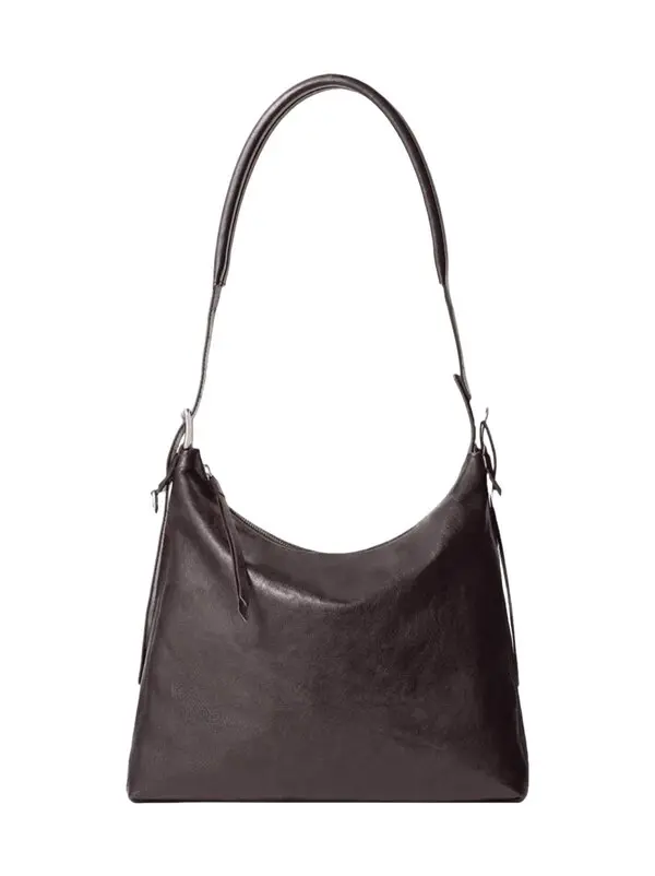 LEMAIRE Small Belted Hobo Bag - Dark Chocolate