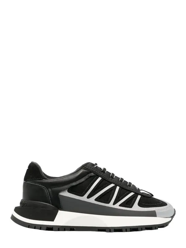 MAISON MARGIELA Panelled Lace-up Sneakers - Black