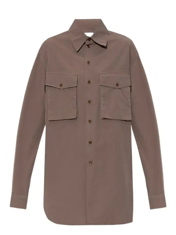 LEMAIRE Long-sleeved Buttoned Shirt - Brown