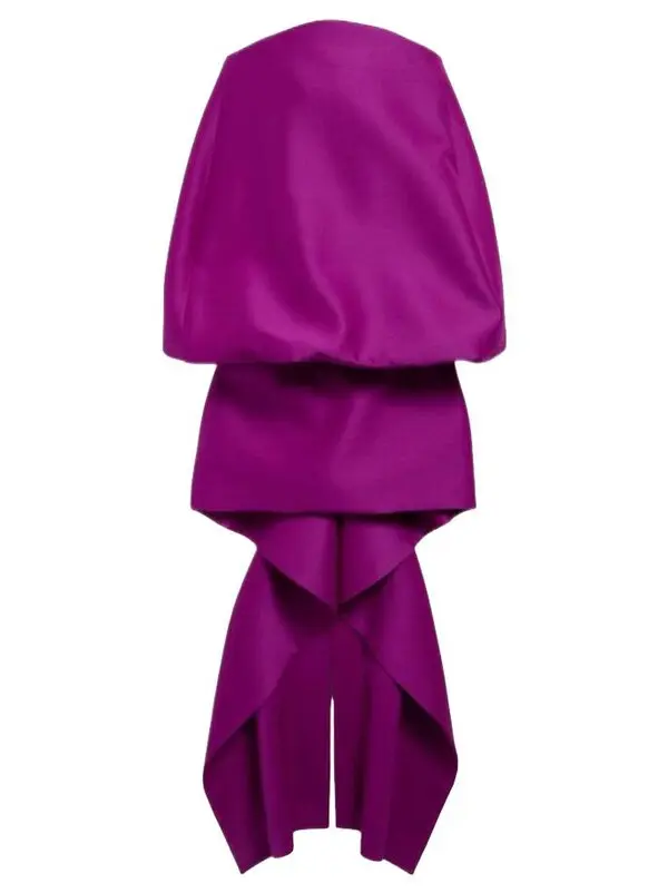 Balenciaga Draped Off-shoulder Mini Dress - Purple