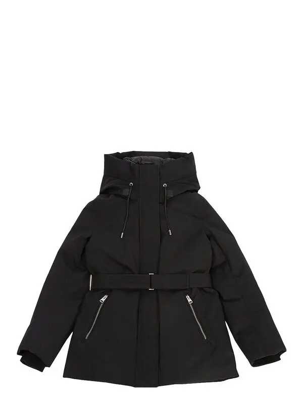 Mackage Hooded Belted Down Jacket - Black