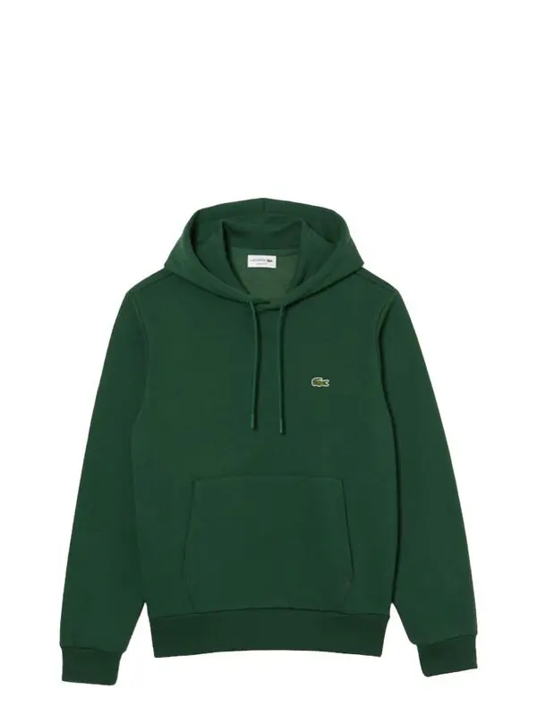 Lacoste Logo Embroidered Drawstring Hoodie - Pine Green