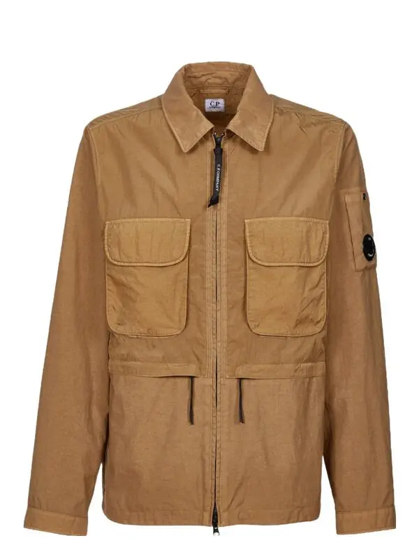 C.P. COMPANY Long Sleeve Cargo Jacket - Brown