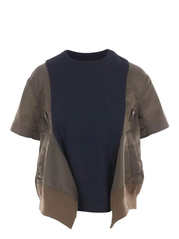 Sacai Paneled Crewneck T-shirt - Black