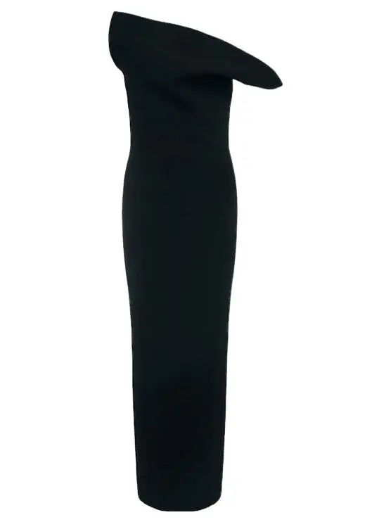 Khaite Cato Double Face Crepe Maxi Dress - Black