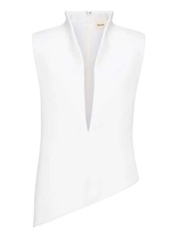 Khaite Asymmetrical Zip-up Top - White