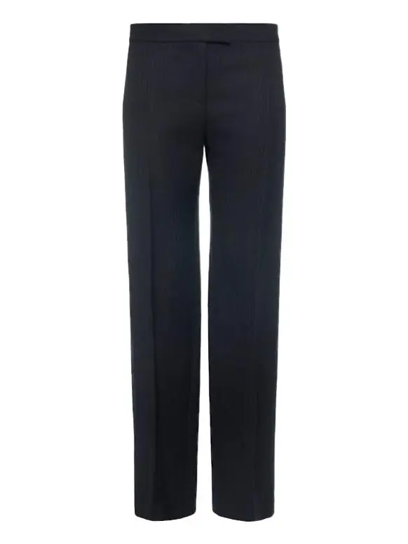 Khaite Callen Virgin Wool Blend Straight Leg Pants - Black
