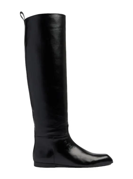 Khaite 25mm Knee-high Leather Boots - Black