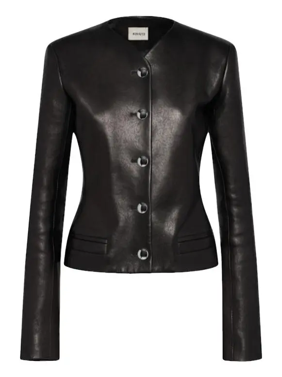 Khaite Nara Leather Jacket - Black