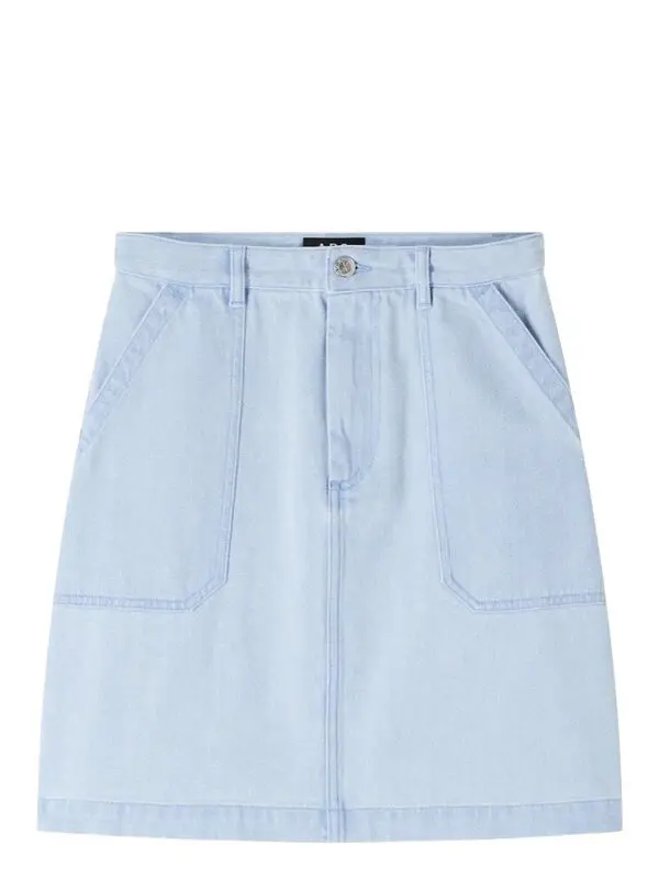 A.p.c. Denim Mini Skirt With Multiple Pockets - Blue
