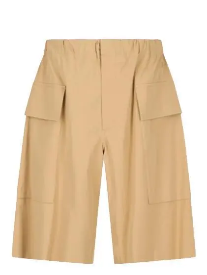 JIL SANDER Poplin Box Pleat Shorts - Nude