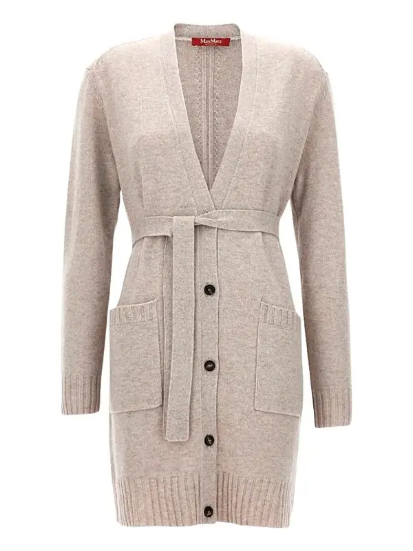 Max Mara Long-sleeved Knitted Cardigan - Nude
