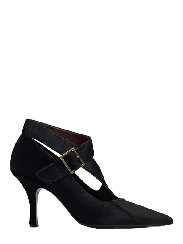 Khaite 85mm Sloan Pony Hair Pumps - Black
