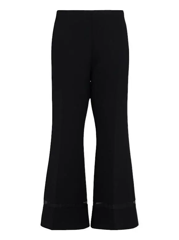 Khaite Wallace Flared Poly Pants - Black