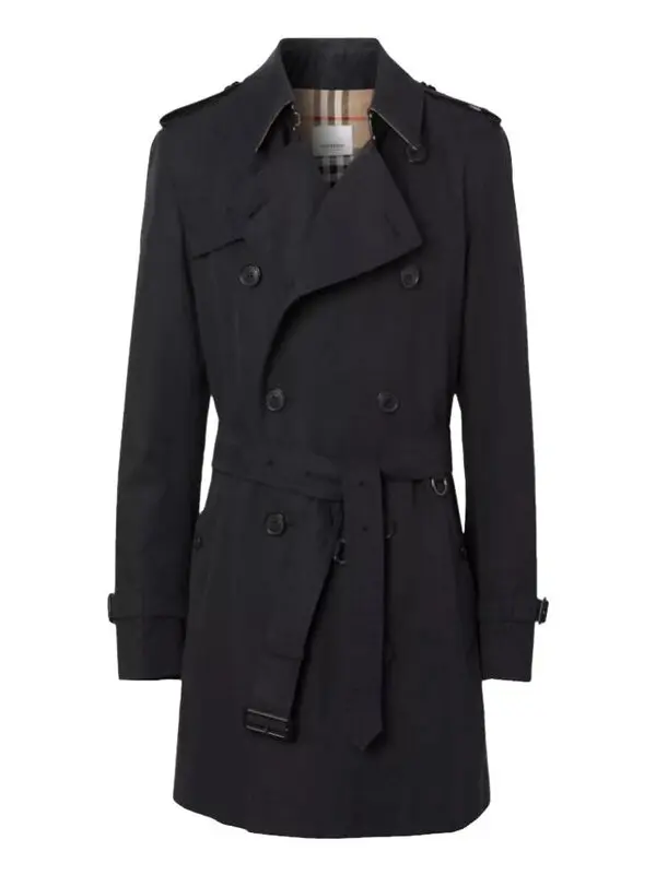 Burberry Cotton Gabardine Trench Coat - Blue