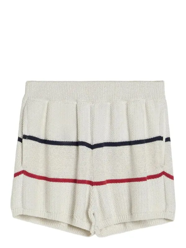 Brunello Cucinelli Textured Stripe Knit Shorts - White