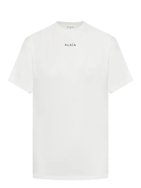 Alaïa Short-sleeved Crewneck T-shirt - White
