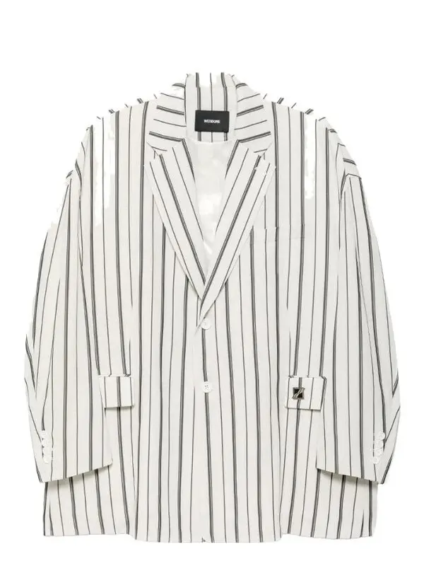We11Done Striped Detail Casual Jacket - White