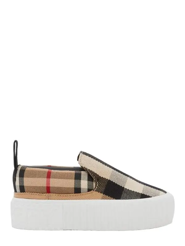 Burberry Check-pattern Slip-on Trainers - Yellow