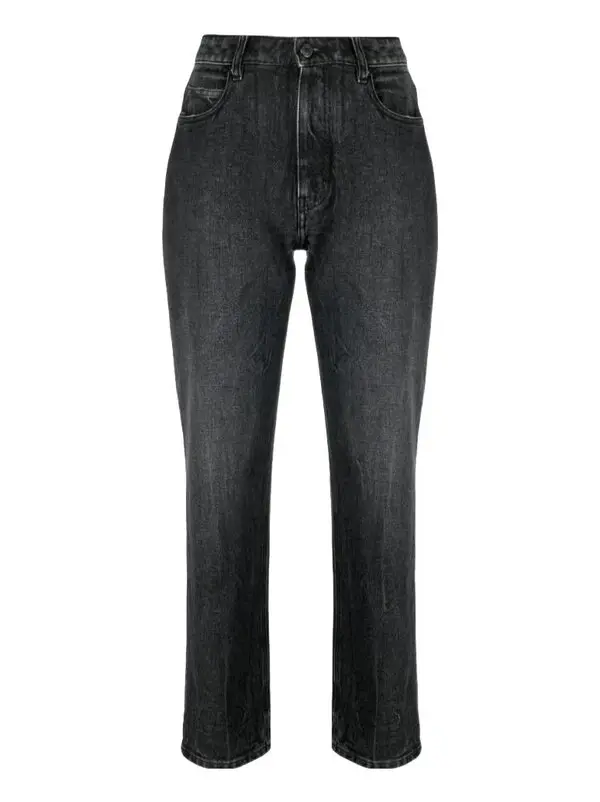 Ami High-waisted Straight-leg Jeans - Black
