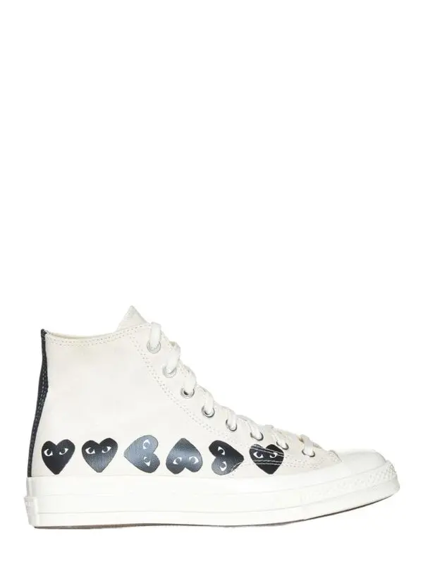 Comme Des Garçons Printed High-top Sneakers - White